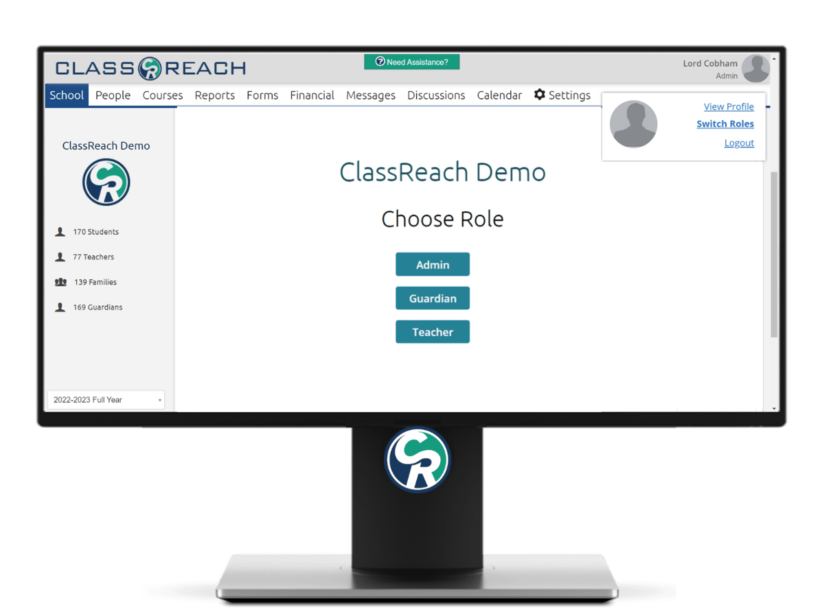 School Management Software with Single User Login