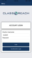 ClassReach Web App on a Mobile Device