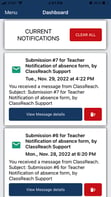 ClassReach Web App on a Mobile Device