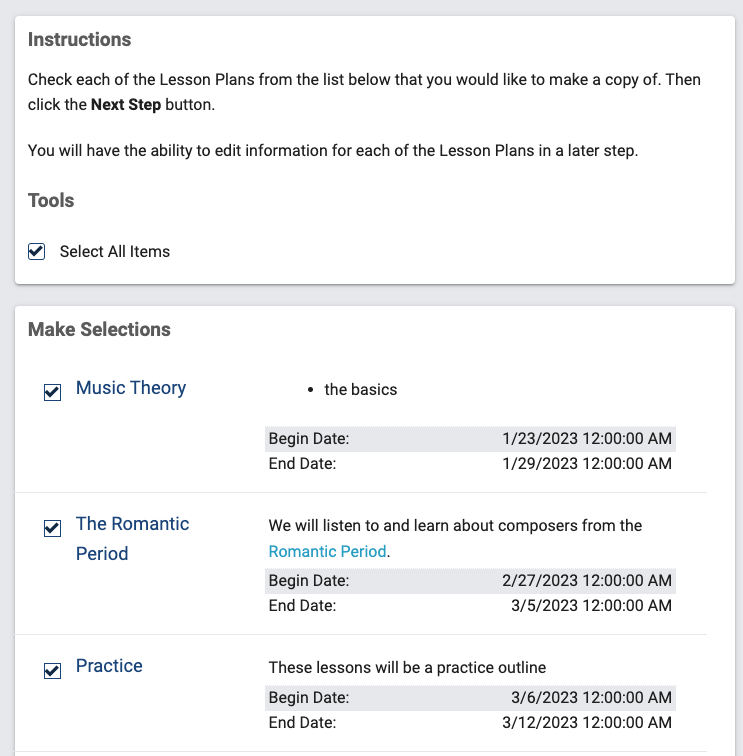 Data Copier - Copying Lesson Plans