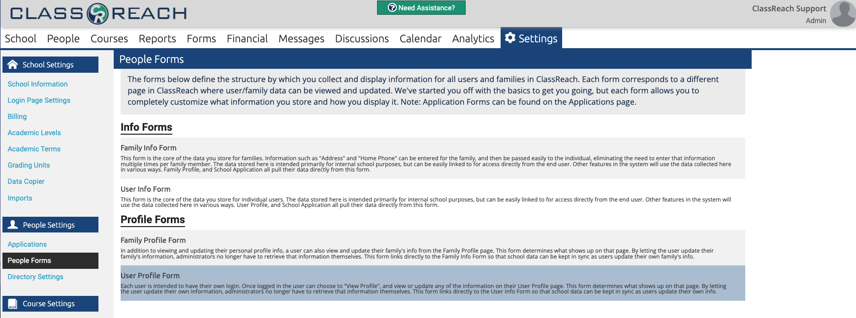 Viewing/Editing People Forms