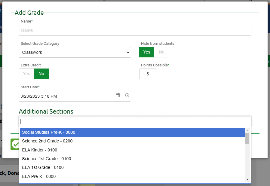 Inputting and Viewing Grades