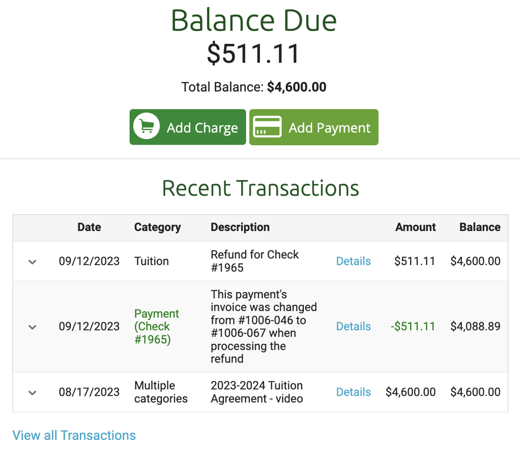 Processing a Full Refund of a Check Payment