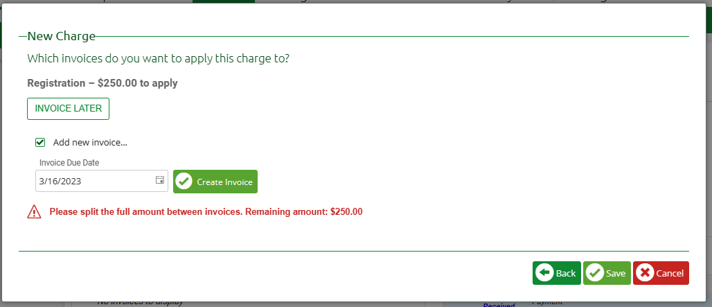 Adding Charges to Individual Accounts