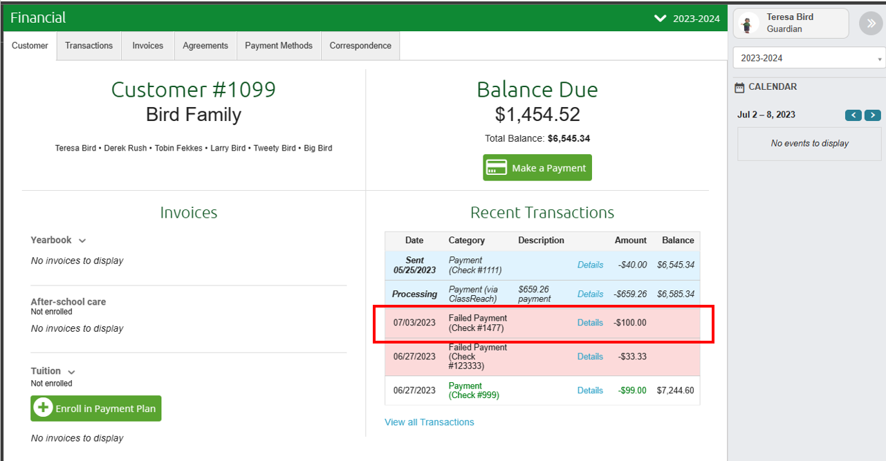 Using payment method - Check