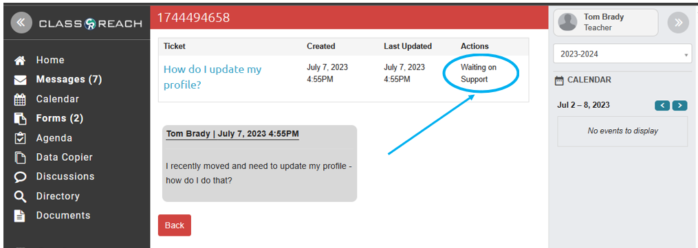 ClassReach Support - Open a ticket